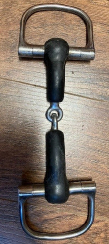 GENTLY USED- JP Korsteel Rubber Mouth Dee Ring Bit 5IN - The Carousel Horse